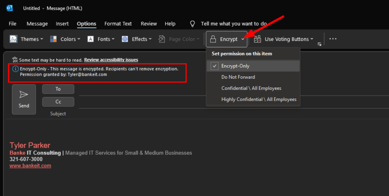 How to Encrypt Emails in Microsoft 365 – Banke IT Consulting Knowledgebase
